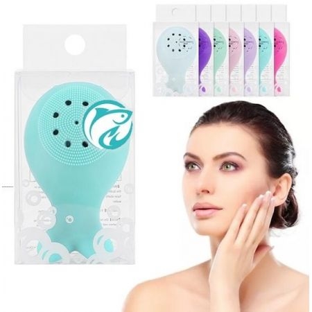 Fish Shape Facial Massager Brush - Pink - Makhsoom