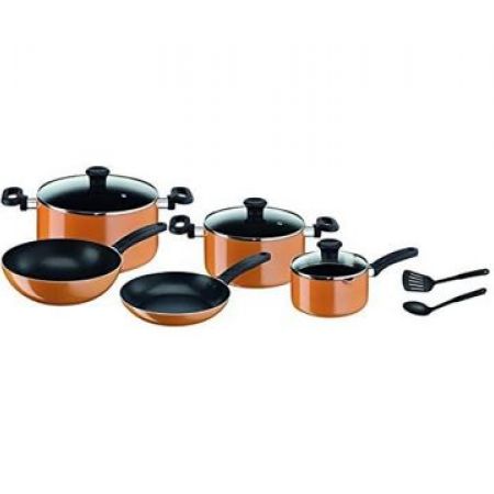 Tefal Cookware Prima 10 Pcs Set Orange - Makhsoom