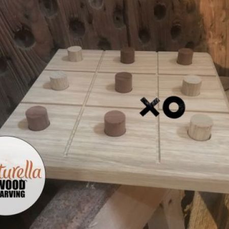 Handmade Wooden XO Game - 17 x 17 cm - Makhsoom