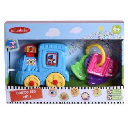 Infunbebe Plastic Train & Keychain Light & Sounds Combo Set - Makhsoom