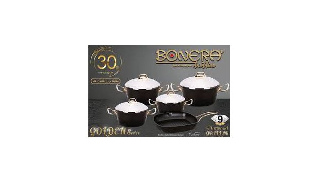 Bonera Cookware Ideal Griller Non Stick 9 Pcs Set-Gold - Makhsoom