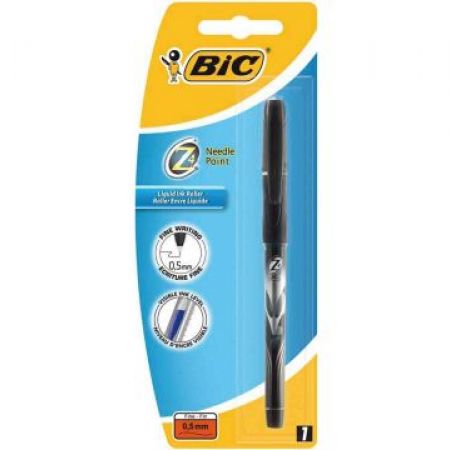 Bic Z4 Needle Rollerball Pen Point Blister Liquid Ink-Black - Makhsoom