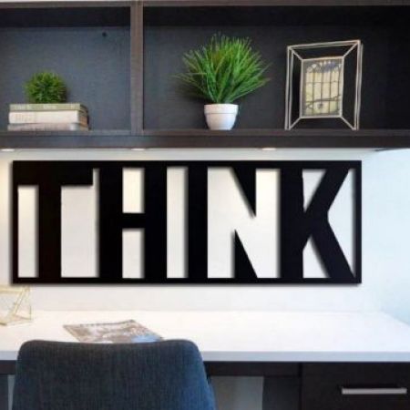 Wood Think Wall Art Black - Makhsoom