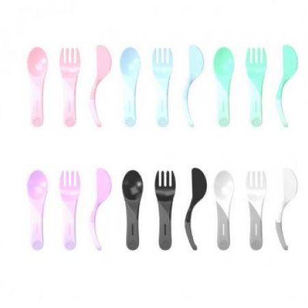 Twistshake Learn Cutlery Set 3 Pcs - Pastel Pink - Makhsoom