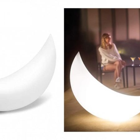 Intex Inflatable LED Crescent Half Moon Floating Garden Lamp 135 x 43 x ...