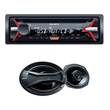 Sony Head Unit Single DIN With x2 Sony Speakers Black 2.2 kg - Makhsoom