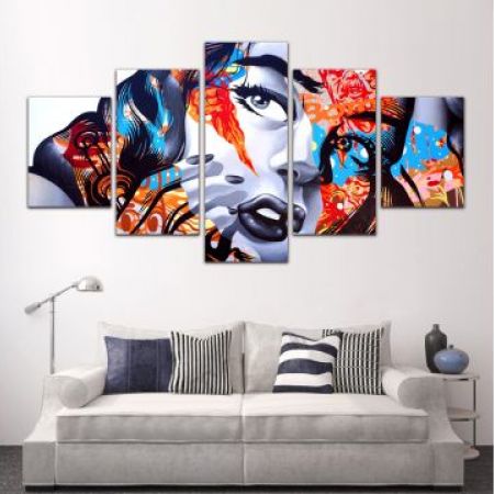 Wooden Frame Printed Funky Woman Wall Art Frame - Makhsoom