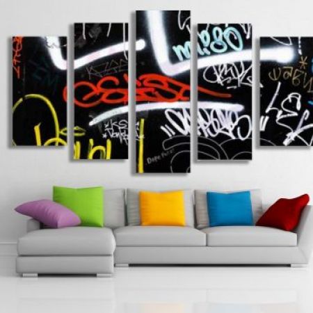 Wooden Frame Printed Graffiti Wall Art - Makhsoom