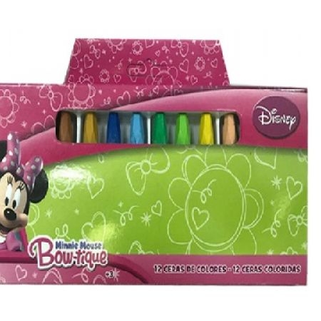 Disney Junior Minnie Mouse Bow-Tique Colored Crayons 12 Pcs - Makhsoom