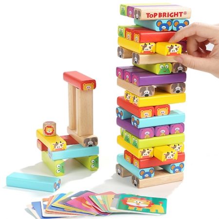 Top Bright Solid Animal Cascading Building Block-Multi - Makhsoom