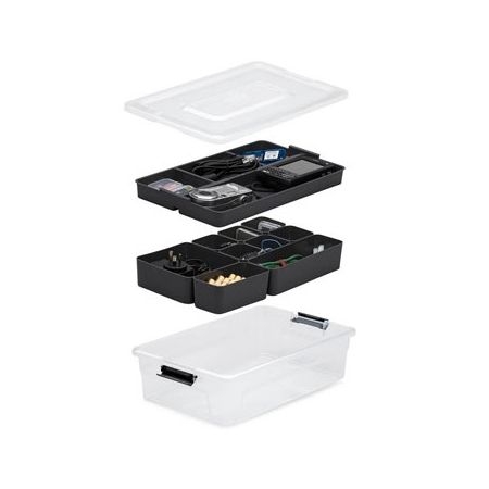 Ezy Sort It Storage Container With Tray & 9 Cups 5.6 L 35.5 x 22.5 x 10 ...