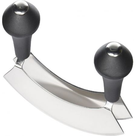 Thinkkitchen Stainless Steel Mezzaluna Double Blade Knife Herb Chopper ...