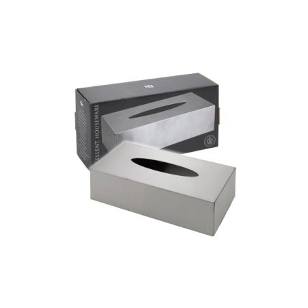 Tissue Box Brushed Stainless Steel 25 x 13 cm - Makhsoom