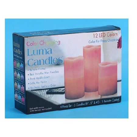 Set Of Color Changing Luma Flameless Candles With Remote 3 Pcs - Makhsoom
