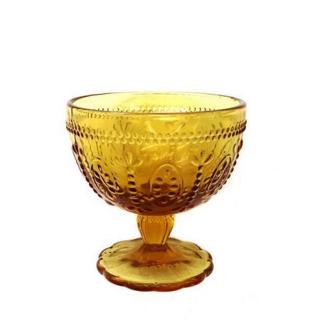 Stokes Set Of Casual Amber Dessert Coupe With Plate 12 Pcs - Makhsoom