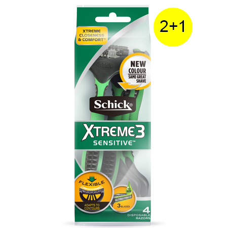 Schick Extreme 3 Razors for Men, 2+1 free - Makhsoom