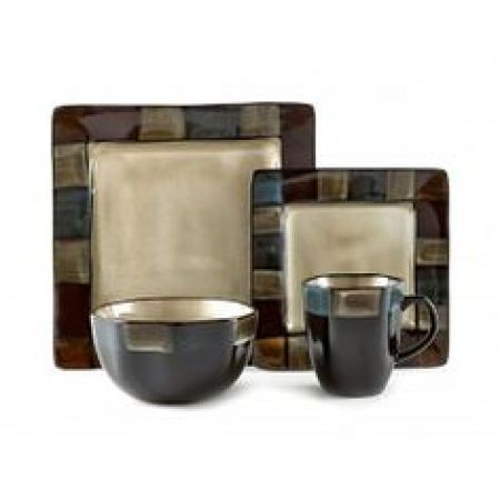 Stokes Habitat Green Set Of Dinnerware 16 Pcs - Makhsoom