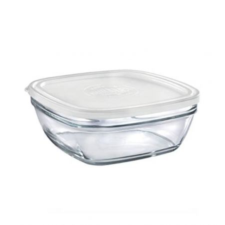 Duralex Freshbox Tempered Glass Clear Square With Frosted Lid - 9cm ...