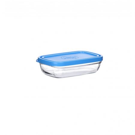 Duralex Freshbox Tempered Glass Rectangular With Blue Lid 15cm - Makhsoom