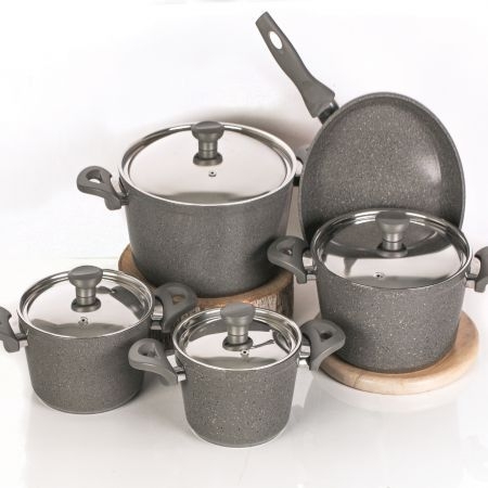 Top Chef Set Of Cookware 9 Pcs - Beige - Makhsoom