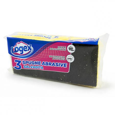 Logex Abrasive Finger Grip Sponge Scourer - 3 Pcs - Makhsoom