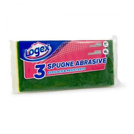 Logex Abrasive Sponge Scourer - 10 Pcs - Makhsoom