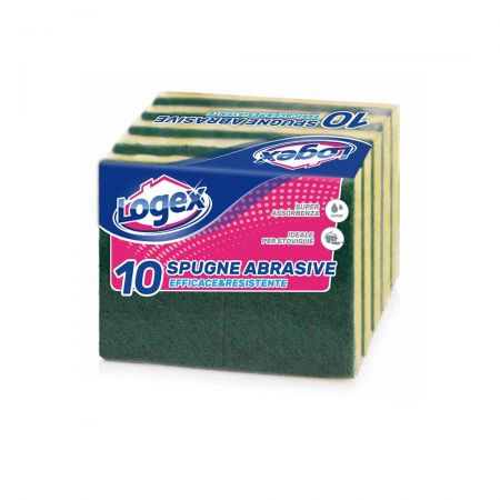 Logex Abrasive Sponge Scourer - 10 Pcs - Makhsoom