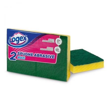 Logex Maxi Abrasive Sponge Scourer - 2 Pcs - Makhsoom
