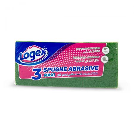 Logex Maxi Abrasive Sponge Scourer - 2 Pcs - Makhsoom