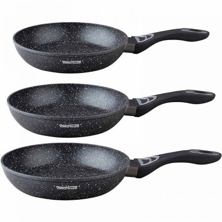 Royal Gourmet Set of Fry Pans 3 Sets - Grey - Makhsoom