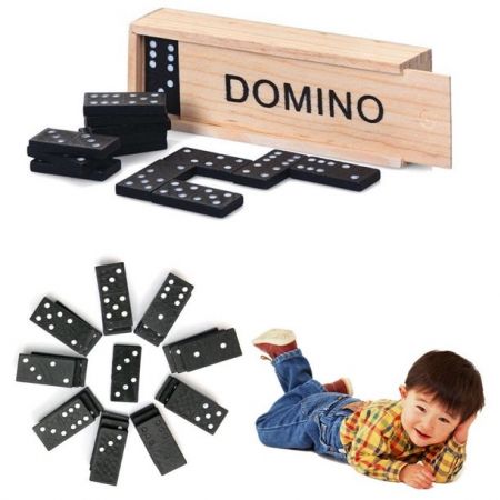 Traditional Classic Domino Game With Wooden Box 28 Pcs - Makhsoom
