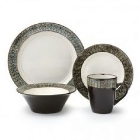 Stokes Granite Blue Set Of Dinnerware 16 Pcs - Makhsoom