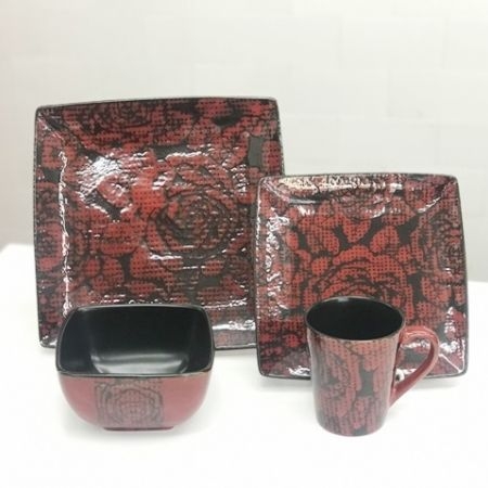 Stokes Floral Matrix Dinnerware 16 Pcs - Makhsoom