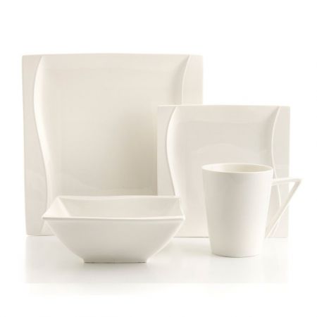 Stokes Zen Set Of Dinnerware White - 16 Pcs - Makhsoom