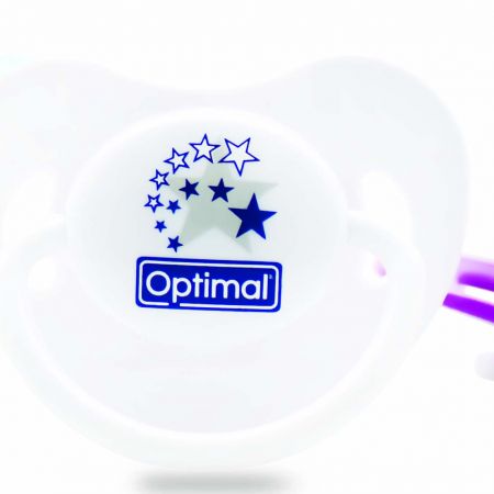 Optimal Orthodontic Nipple Silicone Pacifier With Covers - White Stars ...