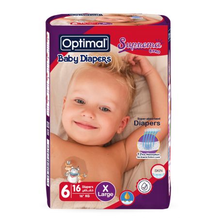 Optimal Baby Diapers Size 6 XL 16 Pcs - Makhsoom