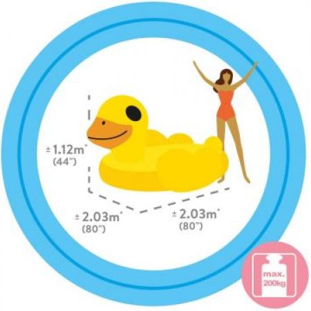 Intex Mega Yellow Duck Island 203 x 203 x 112 cm - Makhsoom