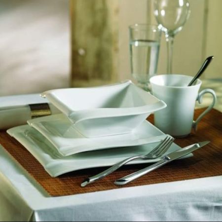 Stokes Set of Maiko Dinnerware White - 16 Pcs - Makhsoom