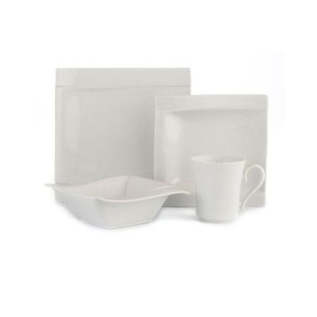 Stokes Set of Maiko Dinnerware White - 16 Pcs - Makhsoom