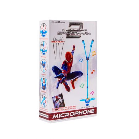 Cartoon Character Stand Up Dual Microphone Toy Set - Spiderman - Makhsoom