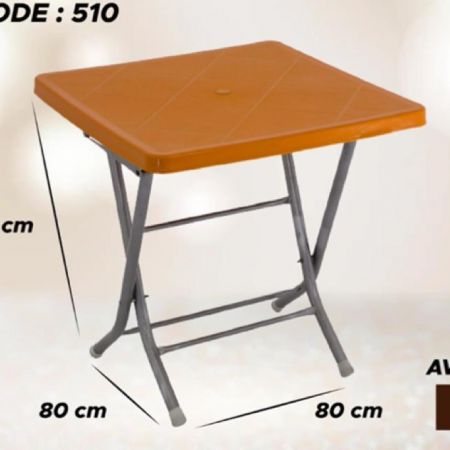 Mandella Table Iron Legs Eco Brown - 74 x 80 x 80 cm - Makhsoom