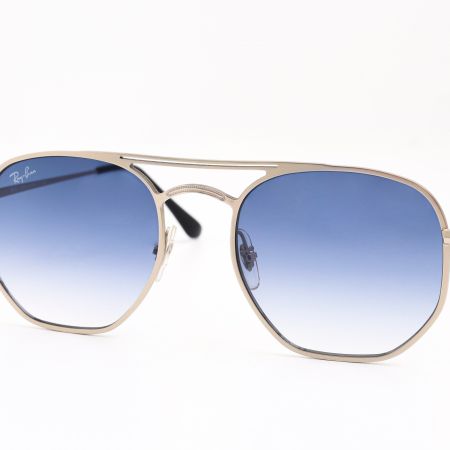 Rayban RB3609 Silver Navy Blue Gradient Hexagonal Sunglasses Unisex ...