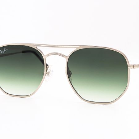 Rayban RB3609 Silver Green Gradient Hexagonal Sunglasses Unisex - Makhsoom