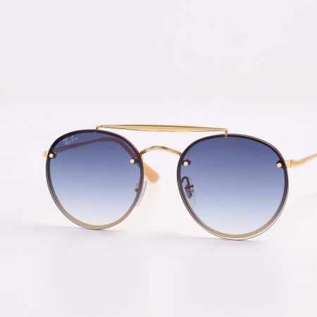 Rayban RB3614N Blaze Round Double Bridge Gold Blue Gradient Round ...