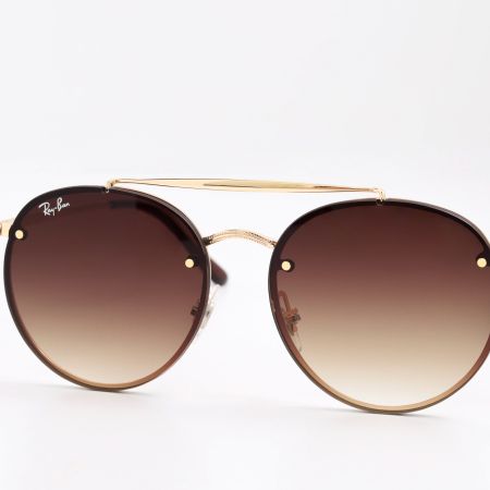 Rayban RB3614N Blaze Round Double Bridge Gold Brown Gradient Round ...