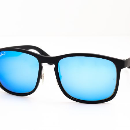 Rayban RB4264 Chromance Black Blue Mirror Square Sunglasses Unisex ...