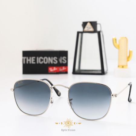 Rayban RB3857 Frank Silver Grey Gradient Square Sunglasses Unisex ...