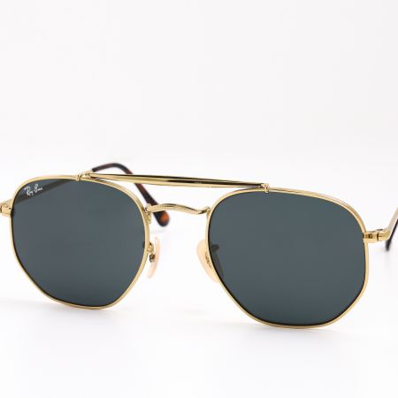 Rayban RB3648 Marshal Gold Black Square Sunglasses Unisex - Makhsoom