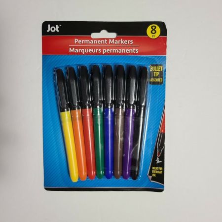 Jot Set Of Permanent Colored Markers 8 Pcs - Makhsoom