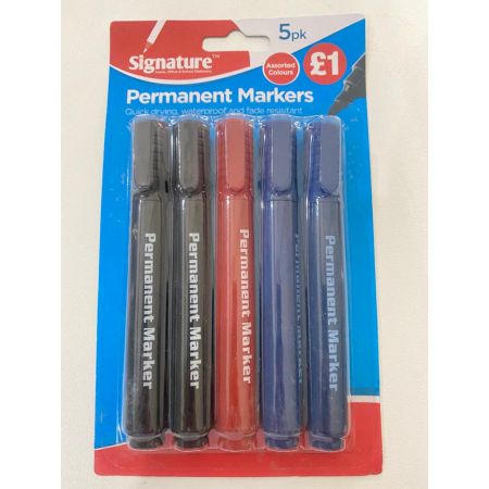 Signature Set Of Permanent Colored Markers 5 Pcs - Makhsoom